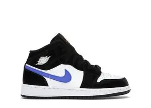 JORDAN Jordan 1 Mid Grade School Sneakers Black/racer Blue/white