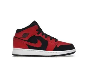 JORDAN Jordan 1 Mid Reverse Bred Black/white/gym Red