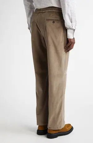 Isaia Stretch Corduroy Wide Leg Pants