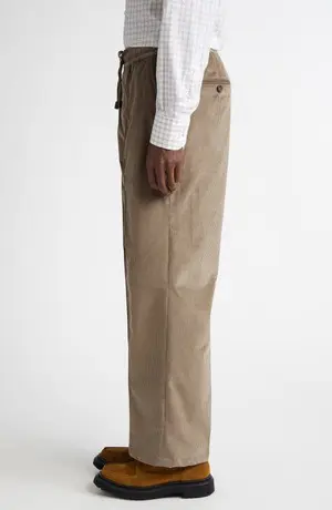 Isaia Stretch Corduroy Wide Leg Pants