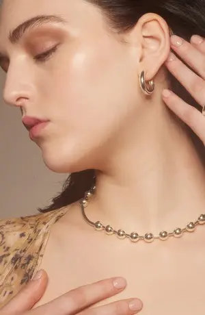 Lady Grey Hollow Hoop Earrings