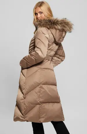 Guess Olga Down Puffer Coat With Removable Hood