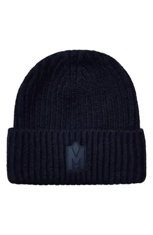Mackage Jude Colorblock Ribbed Beanie - Navy