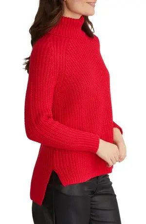 525 America 525 Stella Cotton Turtleneck Sweater - Cherry Red