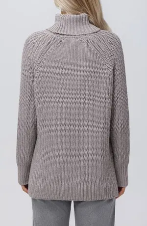 525 America 525 Stella Cotton Turtleneck Sweater - Taupe Heather