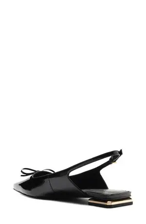 Schutz Violetta Sculpt Pointed Toe Slingback Flat - Black (ouro)