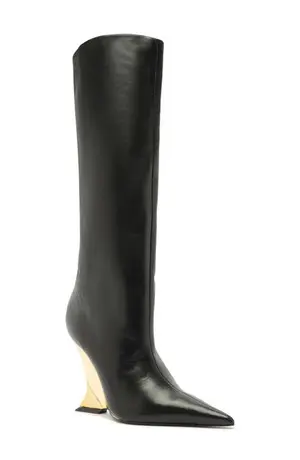 Schutz Siena Pointed Toe Knee High Wedge Boot