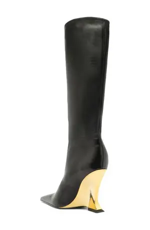 Schutz Siena Pointed Toe Knee High Wedge Boot