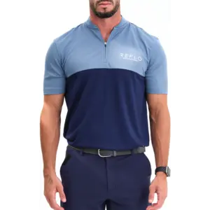 REFLO Modern Zip Performance Polo - Coronet Blue
