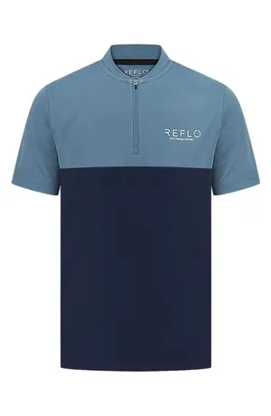REFLO Modern Zip Performance Polo - Coronet Blue