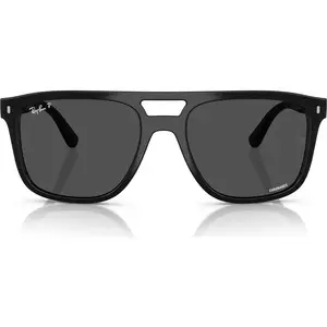 Ray-ban 58mm Polarized Square Sunglasses - Black