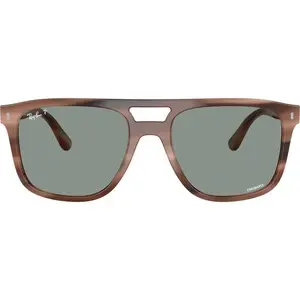 Ray-ban 58mm Polarized Square Sunglasses - Brown Havana