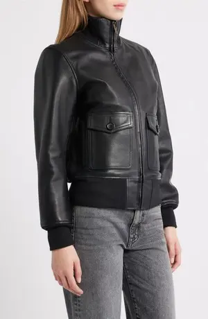SCHOTT Leather Flight Jacket - Black