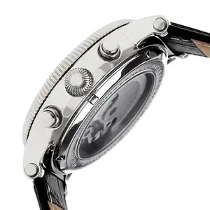 HERITOR AUTOMATIC Winston Semi-skeleton Leather-band Watch - Silver/black