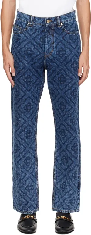 Casablanca Casablanca Navy Monogram Jeans - Monogram Dark Vintag