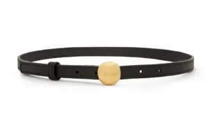 Loewe Pebble Belt In Smooth Calfskin Black & Gold