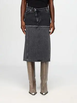 Alexander Mcqueen Black Wash Skirts