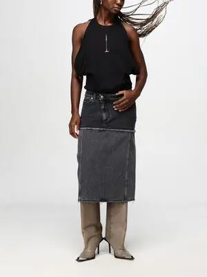 Alexander McQueen Asymmetrical Denim Skirt