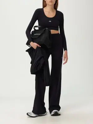 Balenciaga Cropped Long Sleeve Top - Black