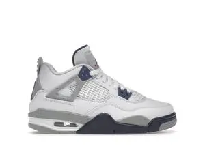 JORDAN 4 Retro Midnight Navy Gs - White/midnight Navy Blue/light Smoke Grey