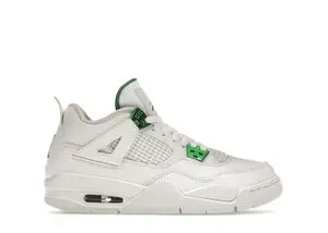 JORDAN 4 Retro Metallic Green Sneakers - White/metallic Silver/pine Green