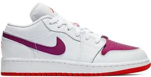 JORDAN 1 Low Sneakers - White/rush Pinkone-colortrue Berry