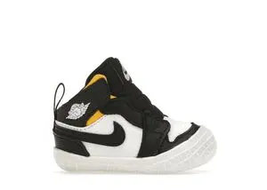 JORDAN 1 Crib Bootie - Black/white/varsity Maize