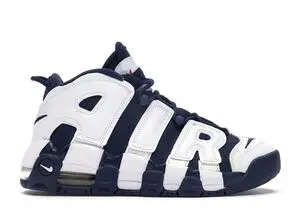 Nike Air More Uptempo Olympic Sneakers - White/mid Navy Blue/metallic Gold