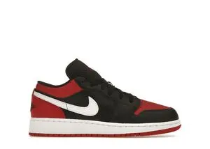 JORDAN 1 Low Alternate Bred Toe Sneakers - Black/white/gym Red