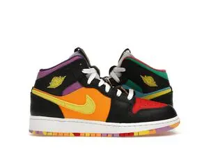 JORDAN Jordan 1 Mid SS Six Championships GS Black/opti Yellow/university Red