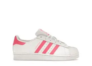 Adidas Superstar Lace Up Sneakers - Cloud White/real Pink/real Pink
