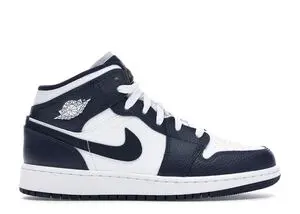 JORDAN Air Jordan 1 Mid GS White/metallic Gold/obsidian