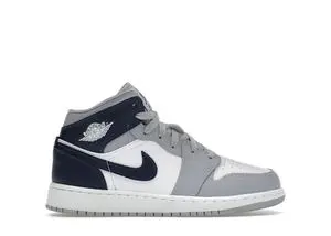 JORDAN Jordan 1 Mid Sneakers White/wolf Grey/midnight Navy Blue