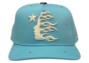 HELLSTAR Og Logo Rhinestone Snapback Hat - Baby Blue