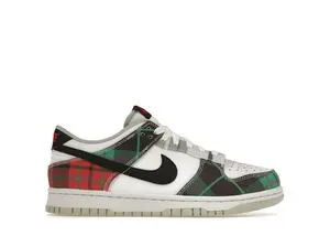 Nike Dunk Low Tartan Plaid Sneakers - White/black