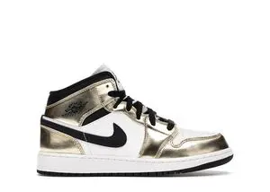 JORDAN 1 Mid - Metallic Gold/black/white