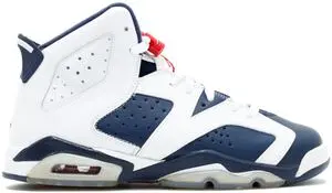 JORDAN 6 Retro Olympic Sneakers - White/midnight Navy Blue/varsity Red