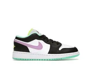 JORDAN Air Jordan 1 Low Violet Shock White/black/green Glow