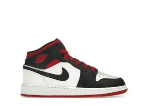 JORDAN 1 Mid Toe - White/gym Red/black