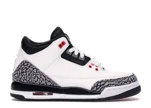 JORDAN 3 Retro Sneakers - White/blackwlf Grey/infrrd 23