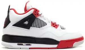 JORDAN 4 Retro Fire Red Sneakers - White/varsity Red/black
