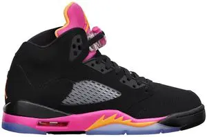 JORDAN 5 Retro Sneakers - Black/bright Citrus/fusion Pink