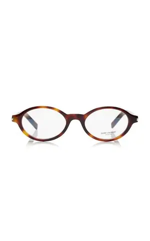 Saint Laurent Jeanne Oval-frame Glasses - Brown