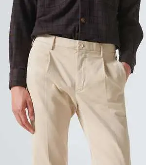 SLOWEAR Incotex Pleated Tapered Cotton Pants - Beige