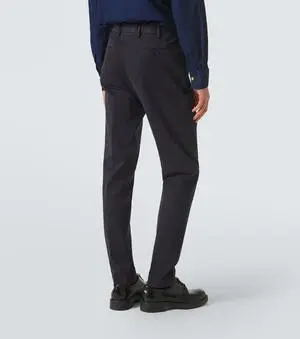 SLOWEAR Incotex Pleated Tapered Cotton Pants - Blue