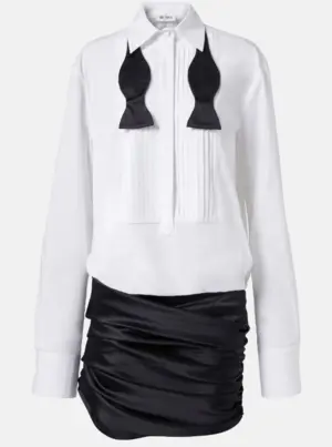 Attico Poplin And Satin Minidress