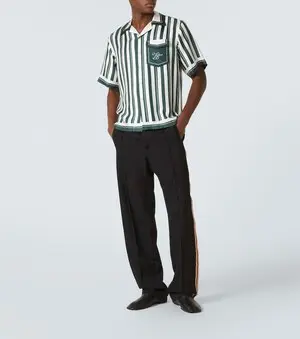 WALES BONNER June Striped Silk Bowling Shirt