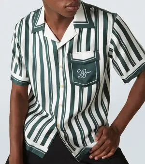 WALES BONNER June Striped Silk Bowling Shirt