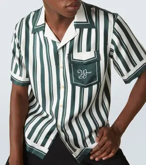 WALES BONNER June Striped Silk Bowling Shirt