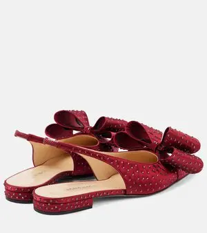Mach & Mach Le Cadeau Embellished Slingback Flats